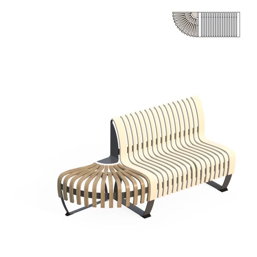 NOVA C BACK ELEVATION Panca con schienale By Green Furniture Concept