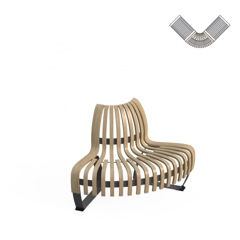 NOVA C BACK ELEVATION Panca con schienale By Green Furniture Concept
