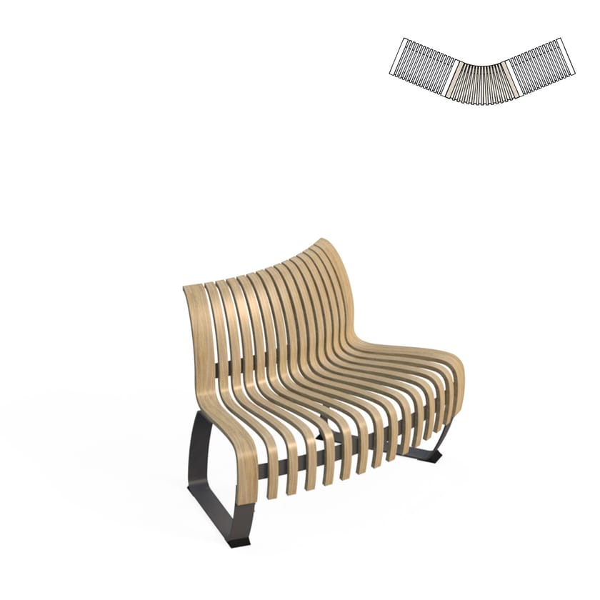 NOVA C BACK Curved Modular Bench with backrest By Green Furniture ...