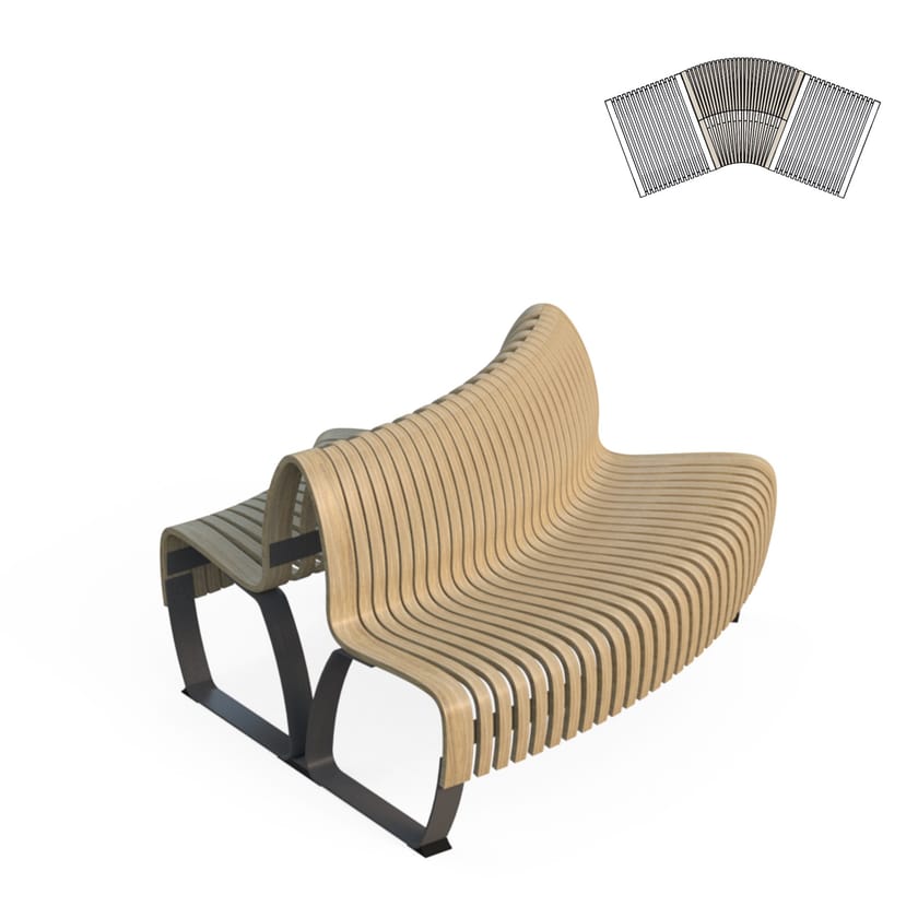 NOVA C DOUBLE BACK ELEVATION Modular wooden bench seating with back By ...