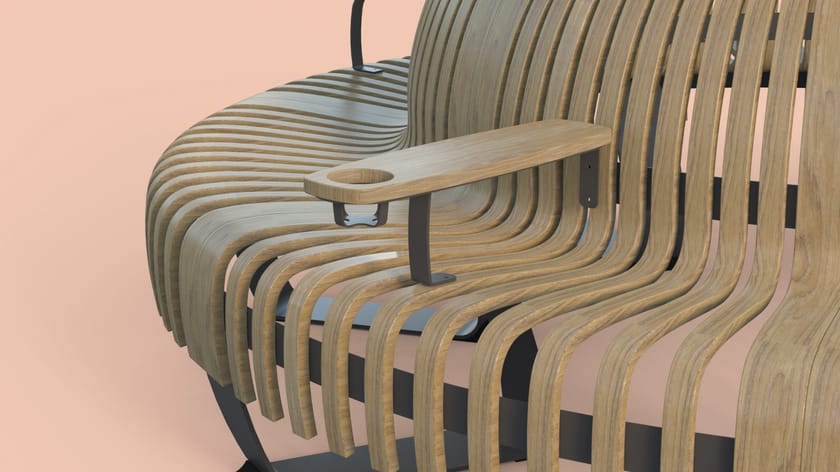 NOVA C DOUBLE BACK Curved Modular Bench with backrest double By Green ...