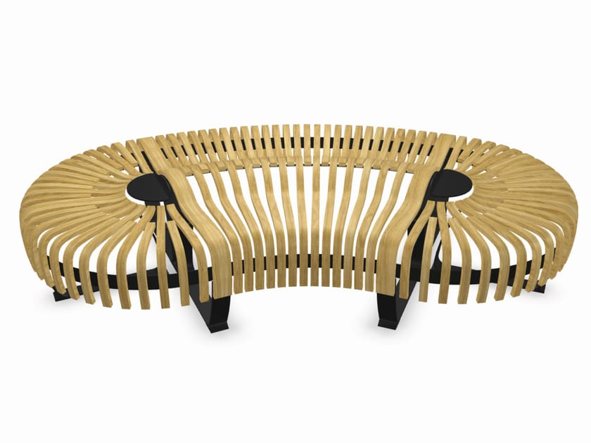 NOVA C BACK Curved Modular Bench with backrest By Green Furniture ...