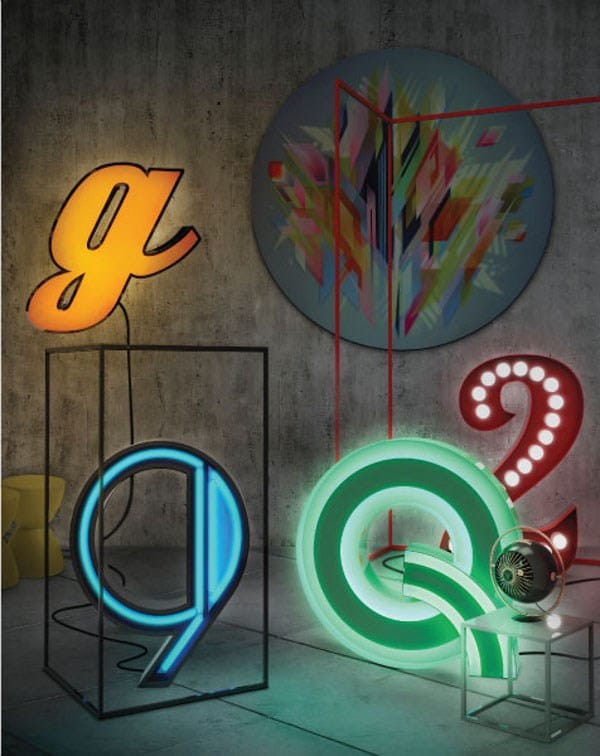 Fluorescent Light letter NUMBER 9 By Delightfull