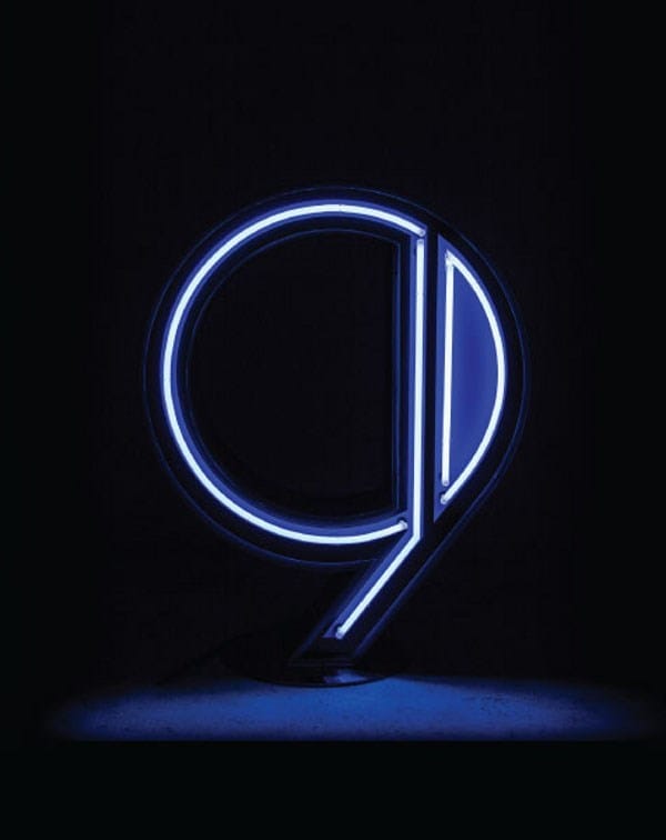 Fluorescent Light letter NUMBER 9 By Delightfull