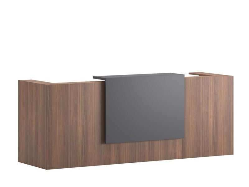 NUOVA Modular wood veneer reception desk By Ersa