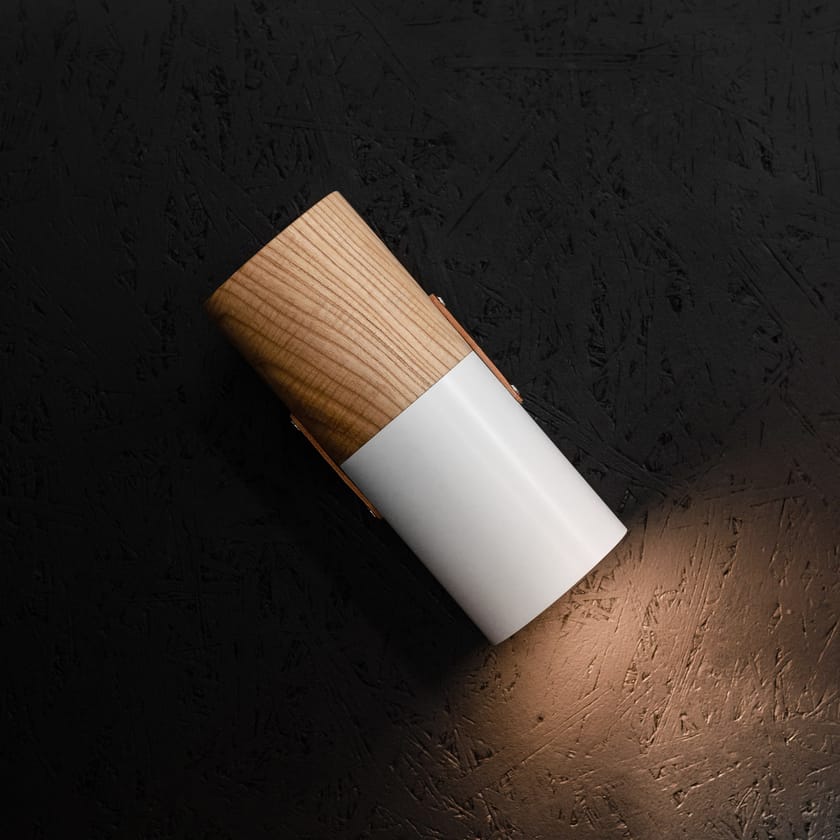 Adjustable aluminium and wood wall light NUT W By MZPA design KononenkoID