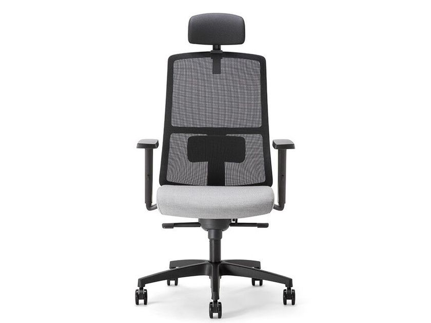 ARMONIA 01 PT Swivel mesh office chair with armrests with 5-Spoke base ...