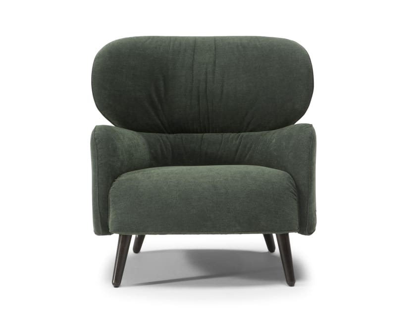 BLOSSOM Fabric armchair with armrests By Natuzzi Italia