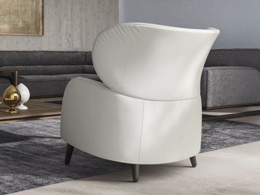 BLOSSOM Fabric armchair with armrests By Natuzzi Italia