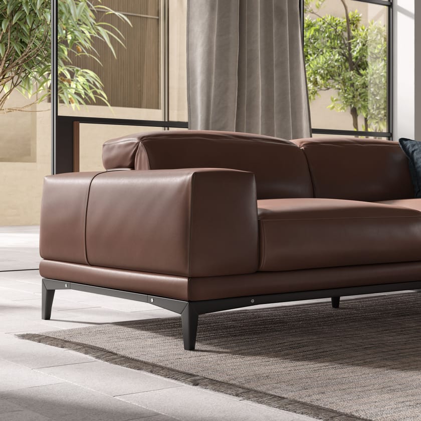 BORGHESE Sofá con reposacabeza con chaise-longue By Natuzzi Italia