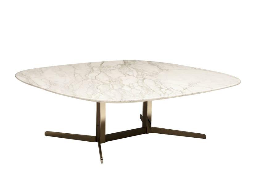CAMPUS Square low coffee table with marble top By Natuzzi Italia ...