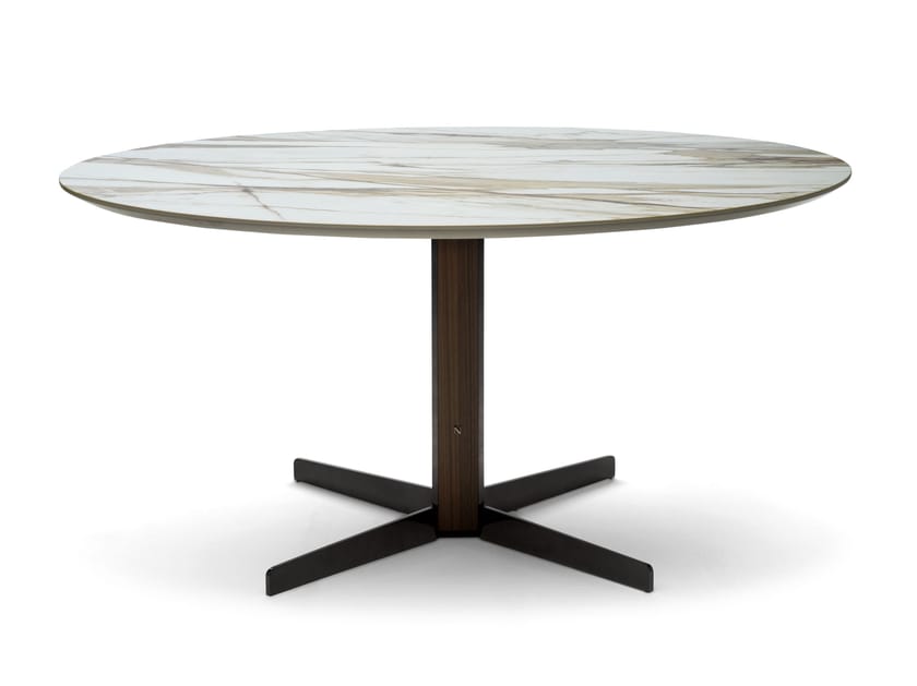 CAMPUS Round marble table By Natuzzi Italia | design Mauro Lipparini