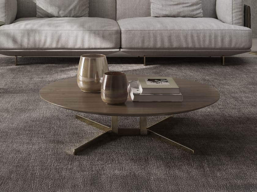 CAMPUS Rectangular low coffee table with glass top By Natuzzi Italia ...