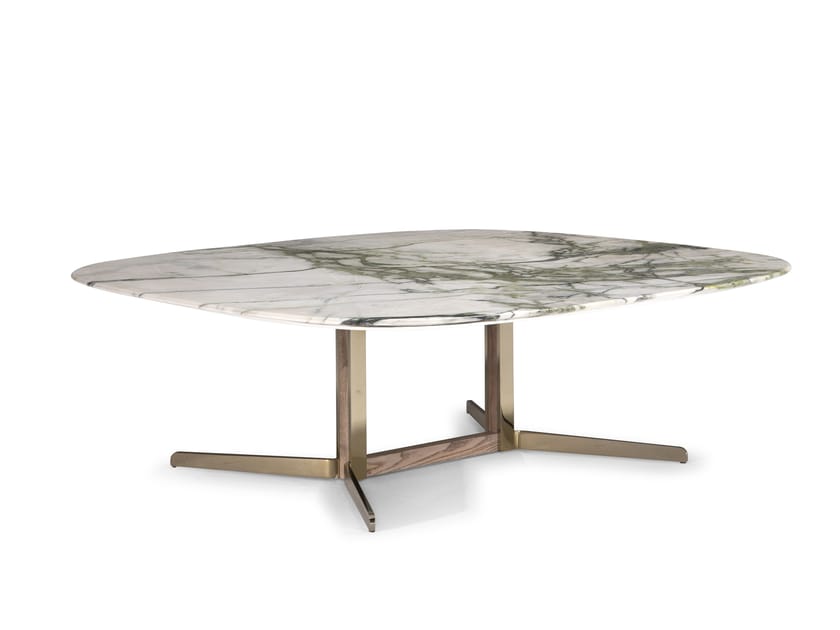 CAMPUS Square low coffee table with marble top By Natuzzi Italia ...
