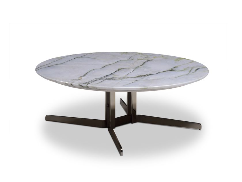 CAMPUS Round low coffee table with marble top By Natuzzi Italia ...