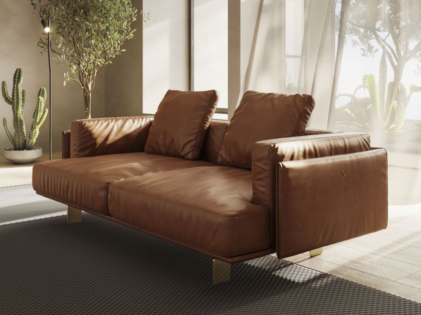 CAMPUS 2 seater leather sofa By Natuzzi Italia | design Mauro Lipparini
