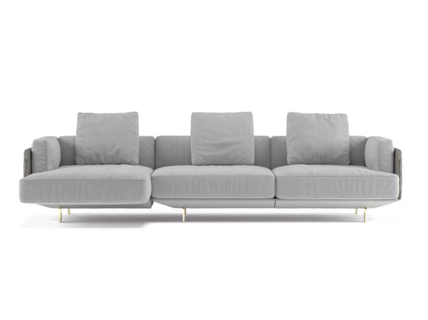 CAMPUS 3 seater sectional fabric sofa with chaise longue By Natuzzi ...