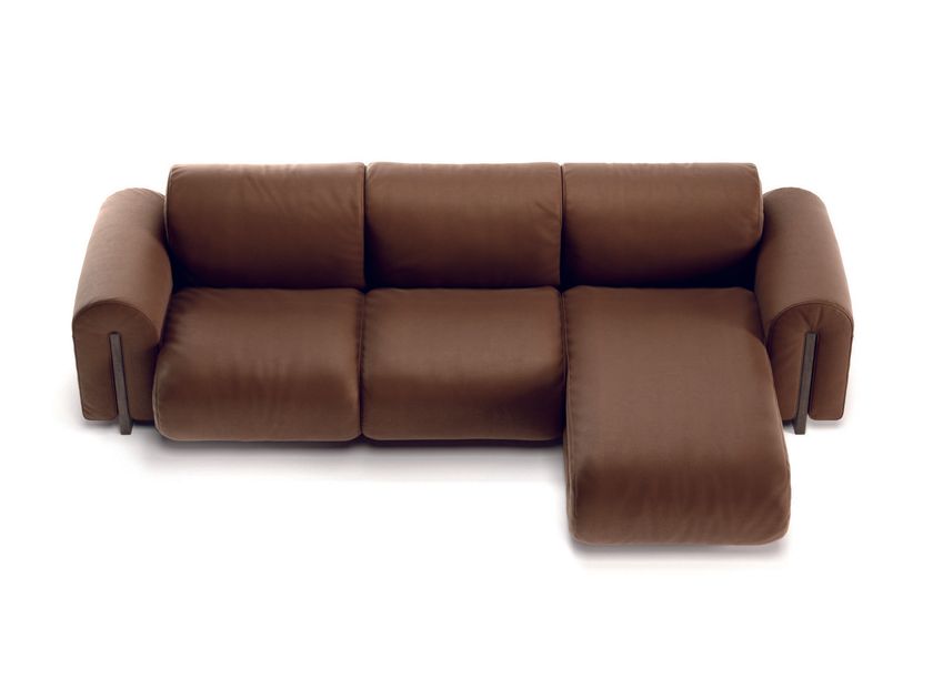 COLLE 3 seater leather sofa with chaise longue By Natuzzi Italia ...