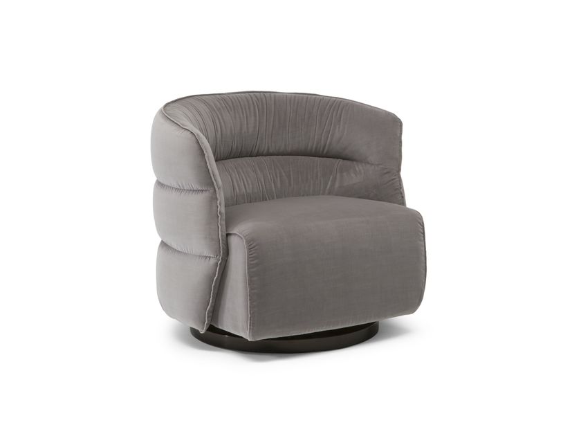 COUTURE Swivel fabric armchair with armrests By Natuzzi Italia | design ...