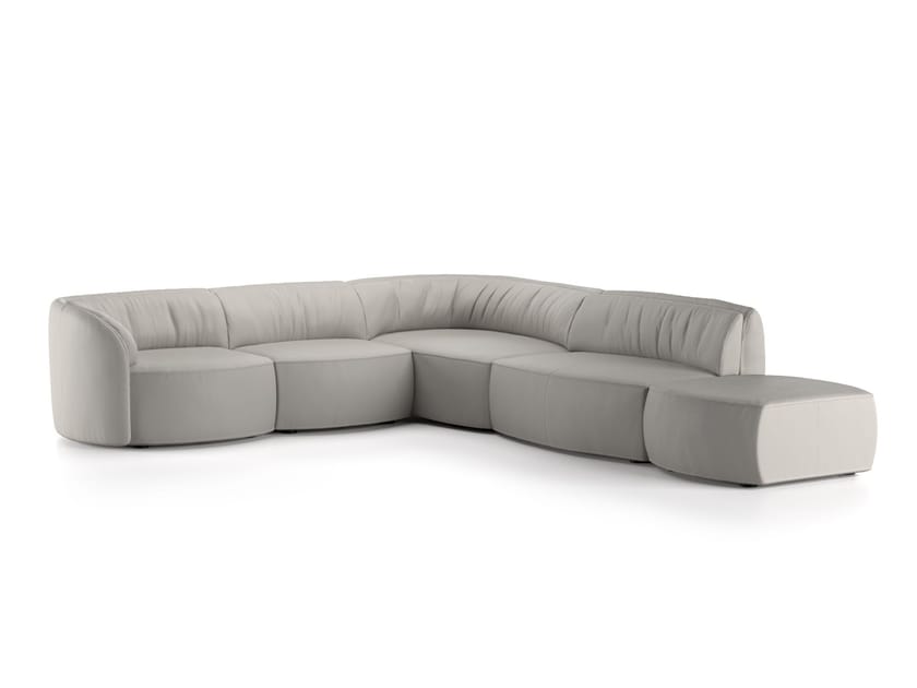DEEP Corner modular leather sofa By Natuzzi Italia | design Nika Zupanc
