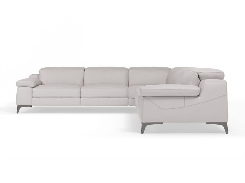 DUCA Corner sectional leather sofa with electric motion By Natuzzi Italia