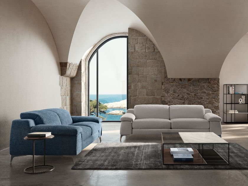 DUCA 2 seater recliner fabric sofa with electric motion By Natuzzi Italia