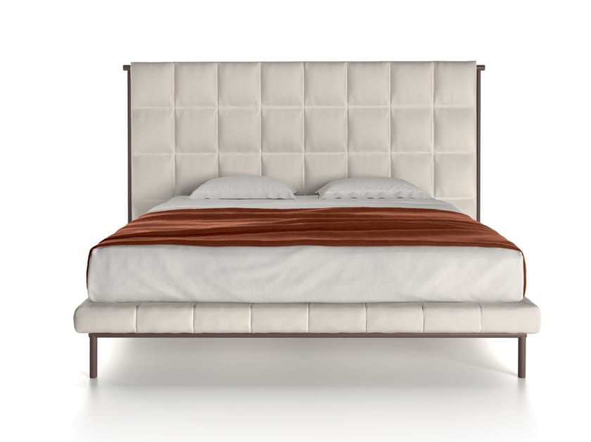 EMA Leather double bed with high headboard By Natuzzi Italia | design ...