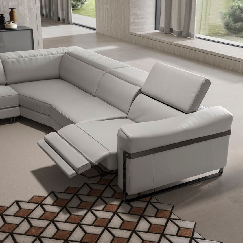 FIDELIO Recliner corner fabric sofa By Natuzzi Italia