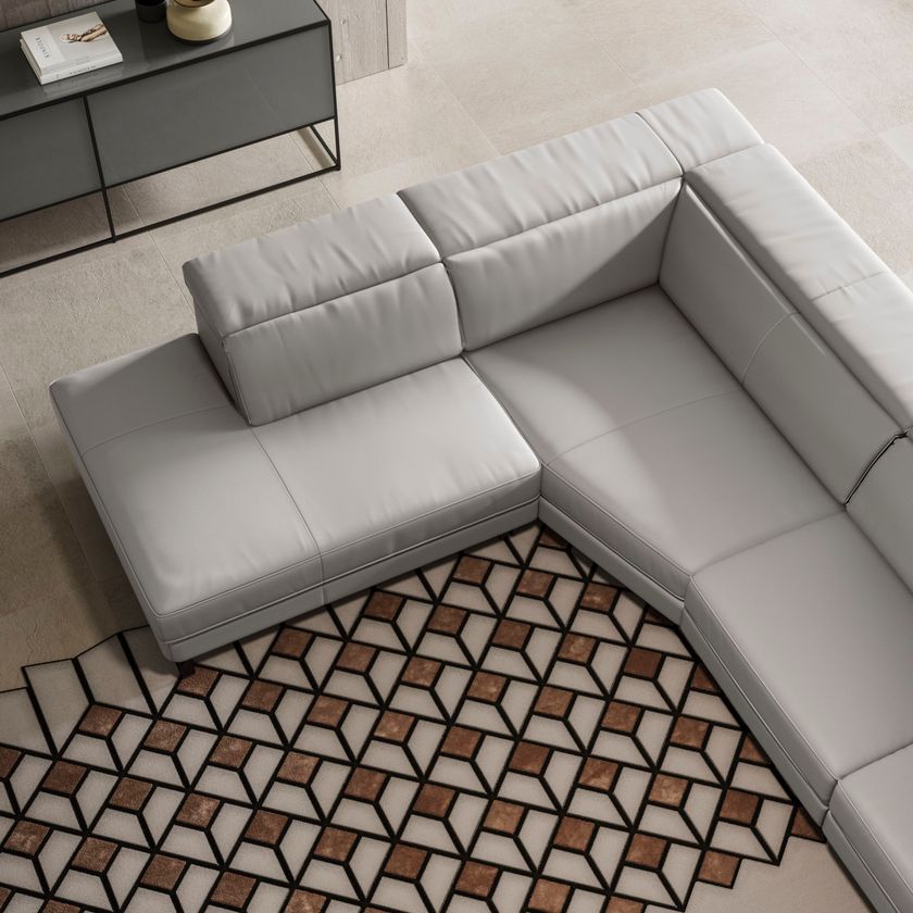 FIDELIO Recliner corner fabric sofa By Natuzzi Italia