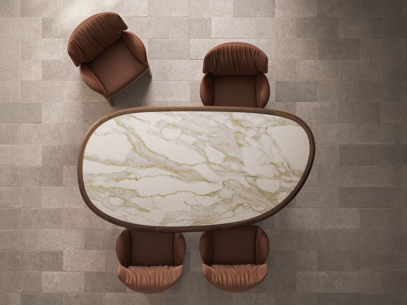 GUTTA Round walnut table By Natuzzi Italia | design Massimo Iosa Ghini