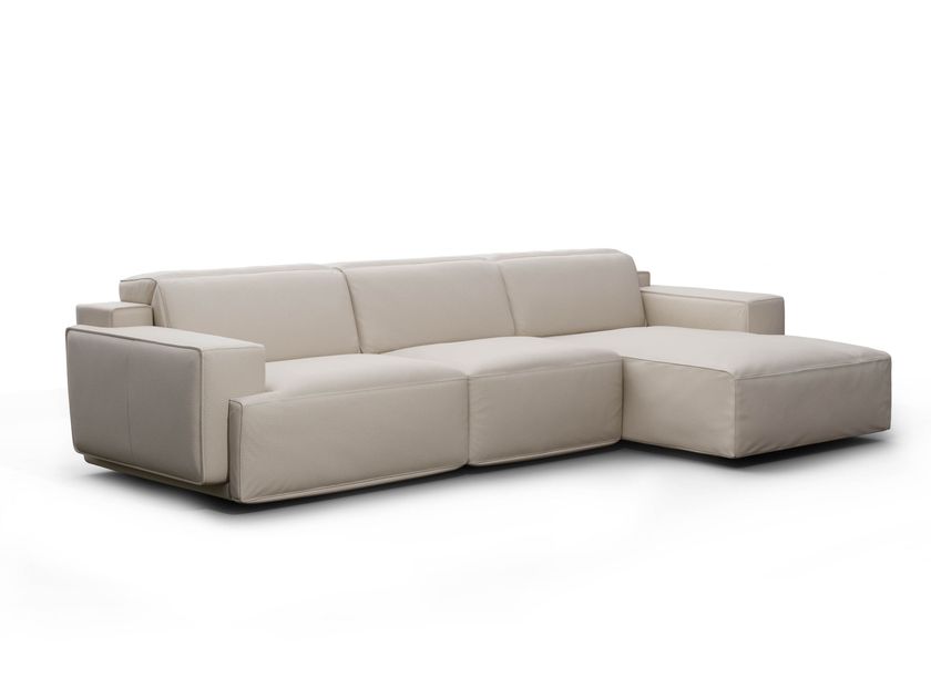 IAGO 3 seater recliner leather sofa with chaise longue By Natuzzi Italia