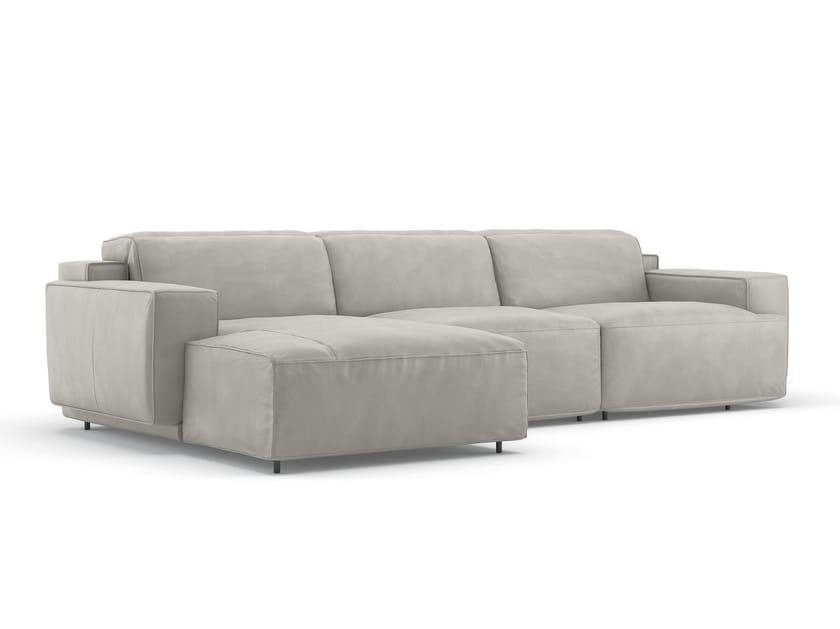 IAGO 3 seater recliner leather sofa with chaise longue By Natuzzi Italia