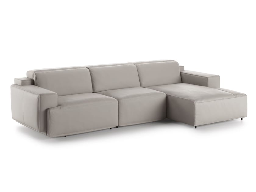 IAGO 3 seater recliner leather sofa with chaise longue By Natuzzi Italia