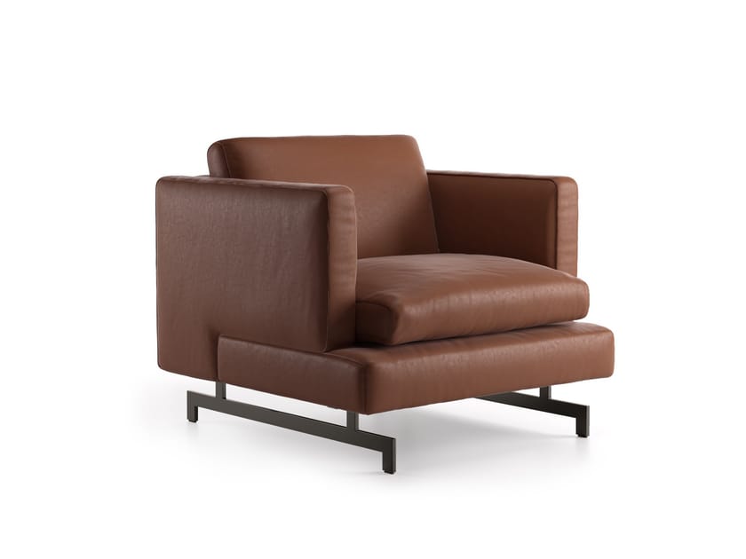 JEREMY Leather armchair with armrests By Natuzzi Italia | design ...