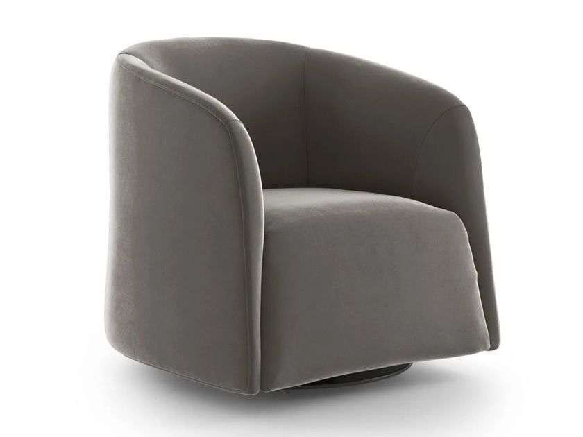 LOGOS Swivel fabric armchair with armrests By Natuzzi Italia | design ...