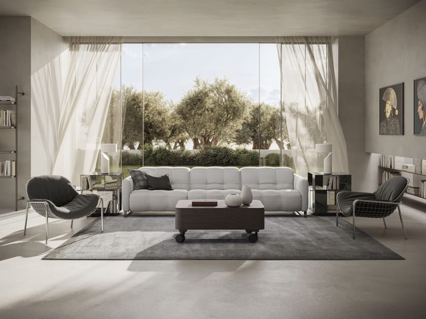 PHILO 3 seater recliner fabric sofa with electric motion By Natuzzi Italia