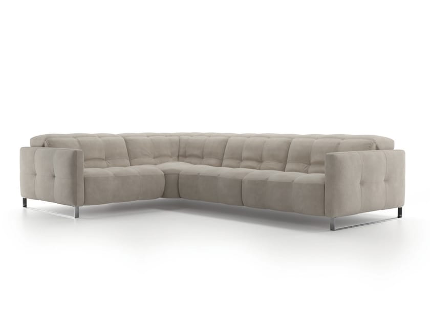 PHILO Recliner corner fabric sofa with electric motion By Natuzzi Italia