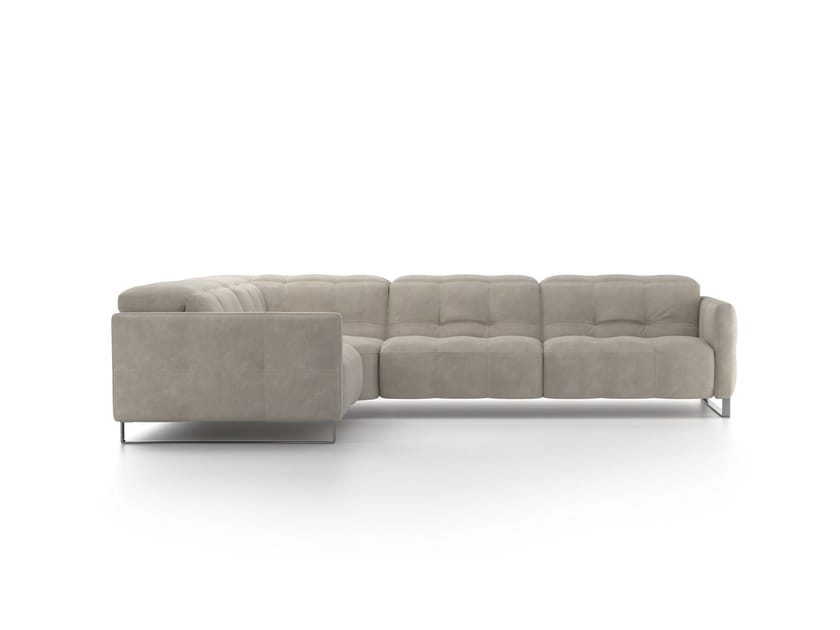 PHILO Recliner corner fabric sofa with electric motion By Natuzzi Italia