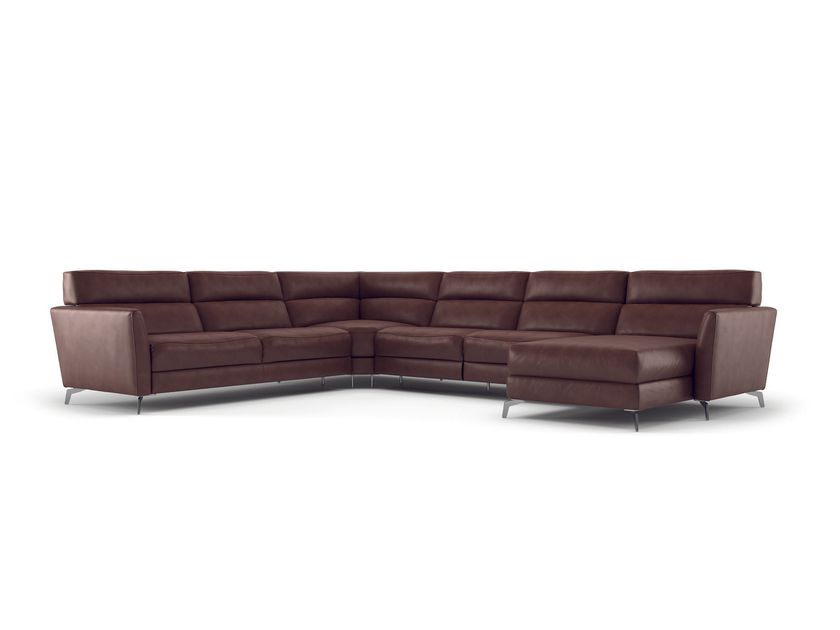 STAN Corner recliner leather sofa By Natuzzi Italia