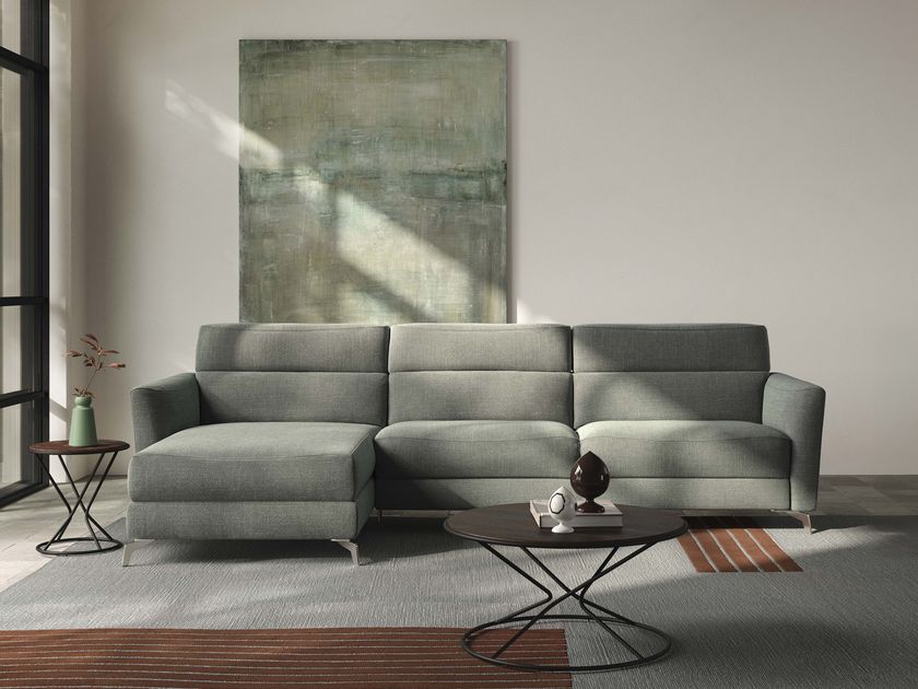 STAN 3 seater fabric sofa with chaise longue By Natuzzi Italia