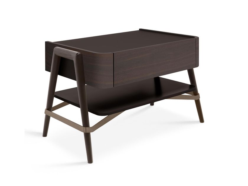 SVEVO Oak bedside table with drawers By Natuzzi Italia