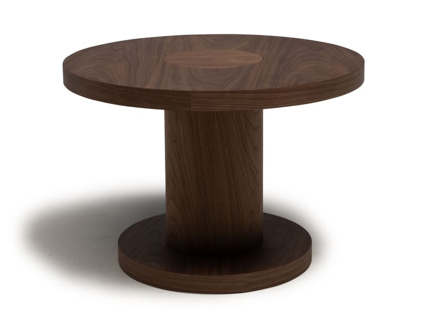 TEMPIO Tavolino rotondo in noce By Natuzzi Italia | design Fabio Novembre