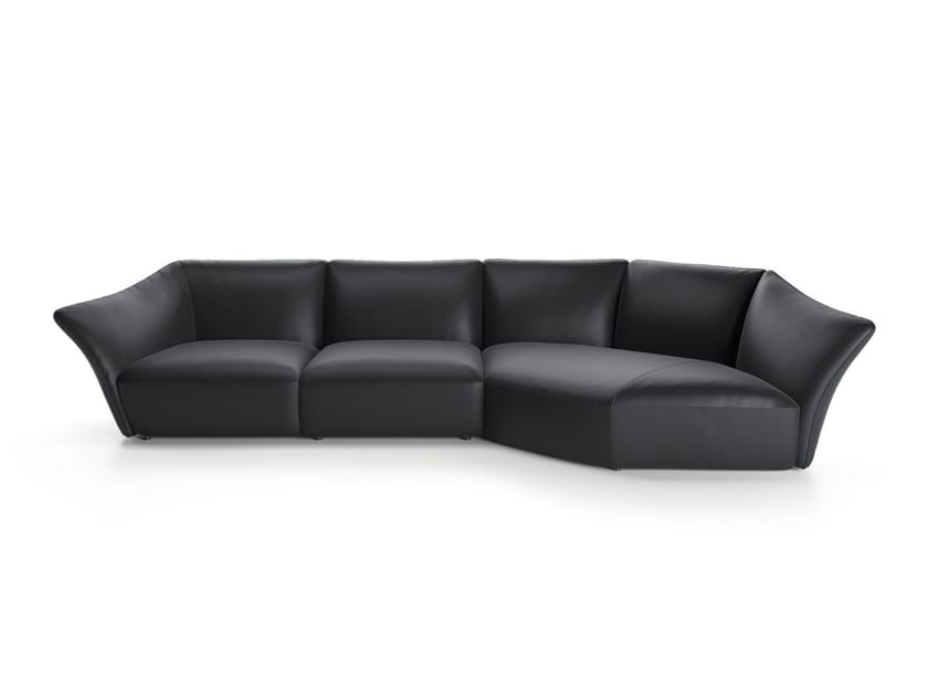 TIMELESS Modular leather sofa with chaise longue By Natuzzi Italia ...