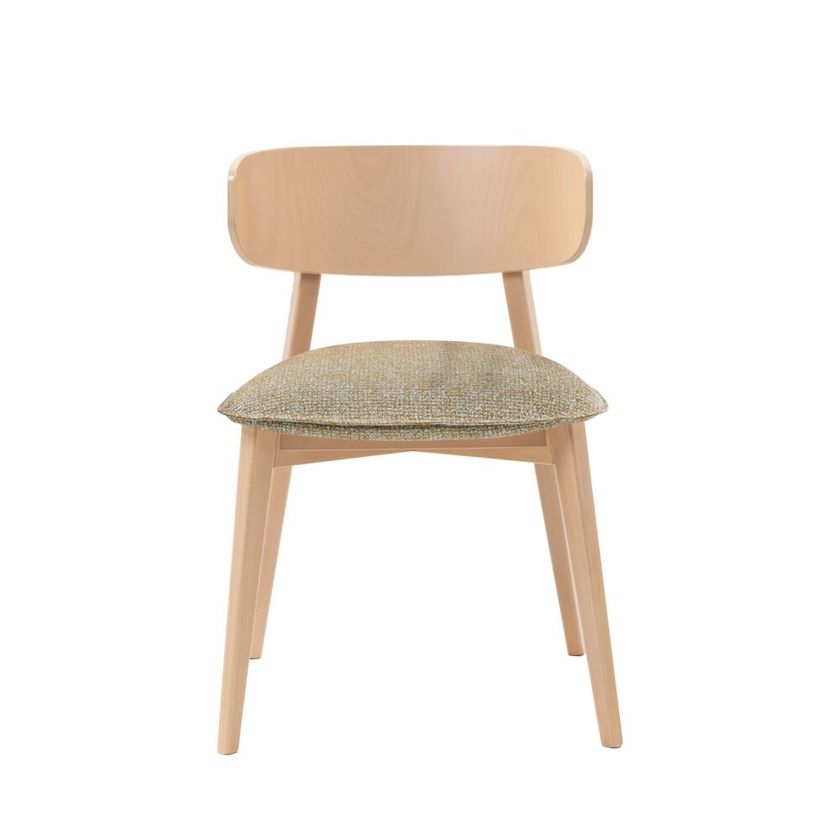HELLEN PLUS SOFT SE06 Stackable wooden chair with integrated cushion By ...