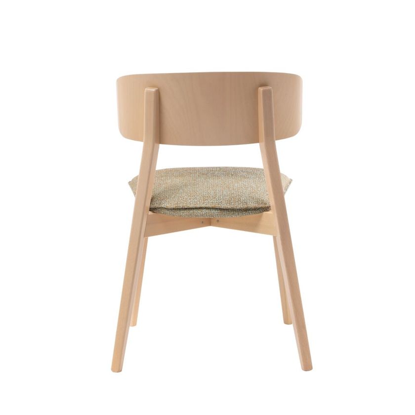 HELLEN PLUS SOFT SE06 Stackable wooden chair with integrated cushion By ...