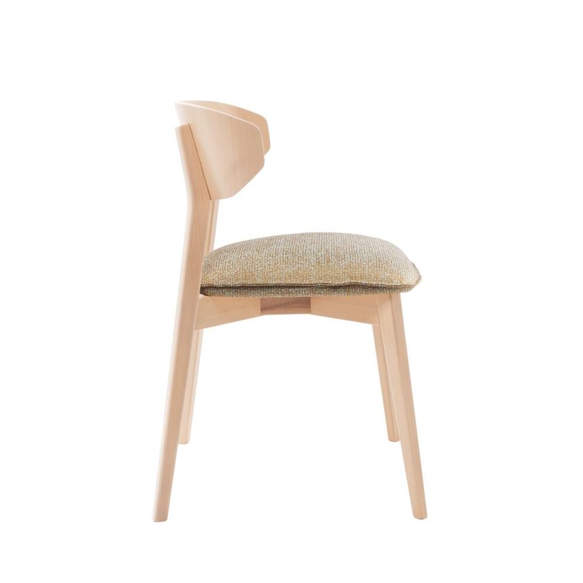 HELLEN PLUS SOFT SE06 Stackable wooden chair with integrated cushion By ...