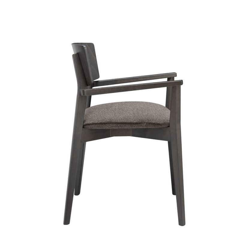 HELLEN SOFT PO06 Wooden chair with padded seat with armrests By New Life