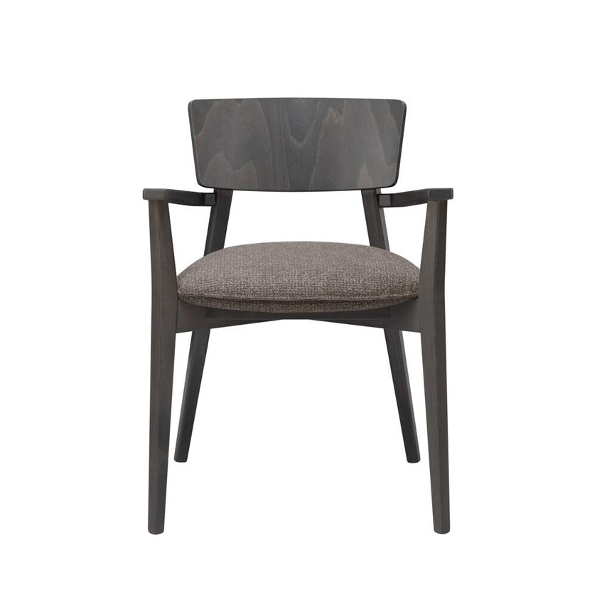 HELLEN SOFT PO06 Wooden chair with padded seat with armrests By New Life