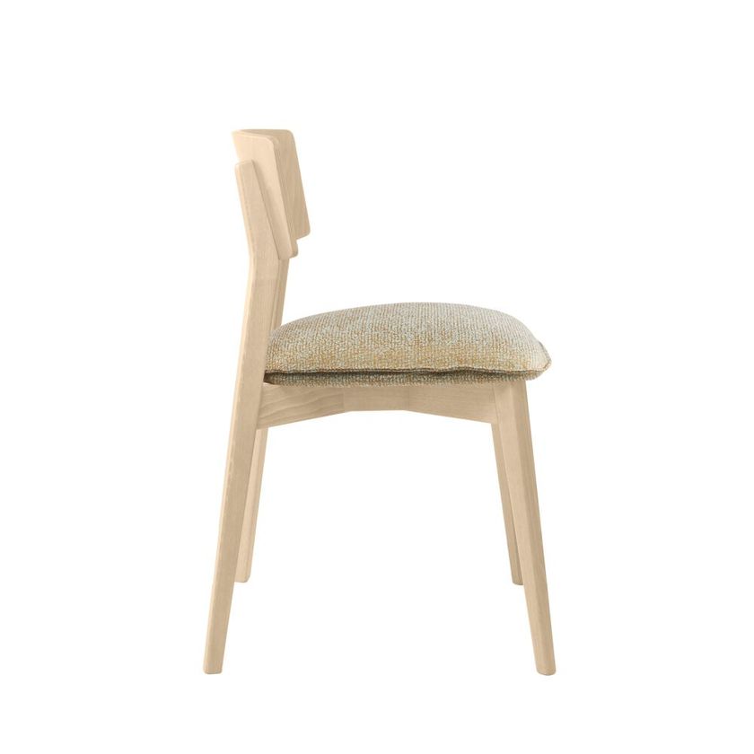 HELLEN SOFT SE06 Stackable wooden chair with integrated cushion By New Life