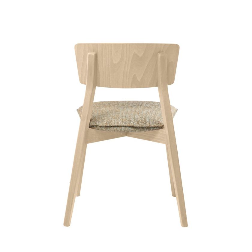HELLEN SOFT SE06 Stackable wooden chair with integrated cushion By New Life